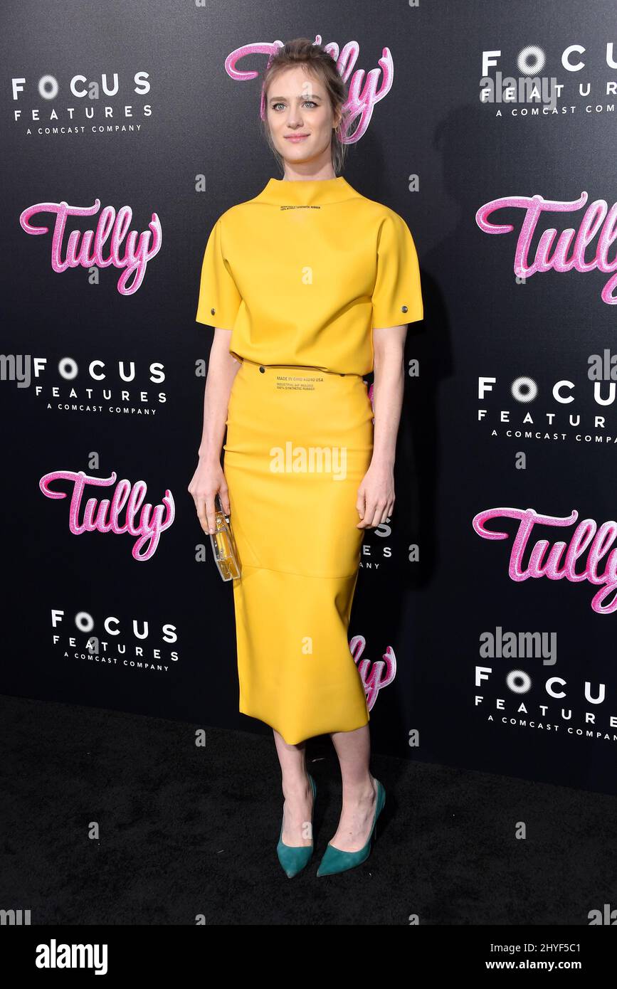 Mackenzie Davis at the Los Angeles premiere of "Tully" held at the ...