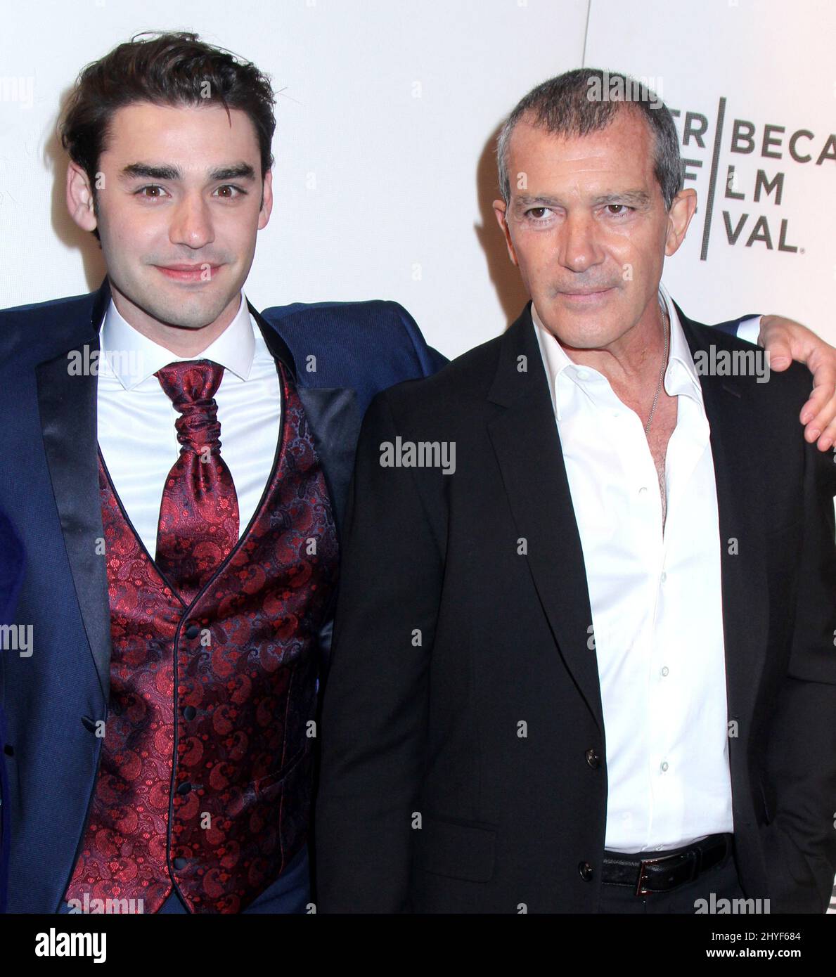 Alex Rich & Antonio Banderas arrives at the 2018 Tribeca Film Festival ...
