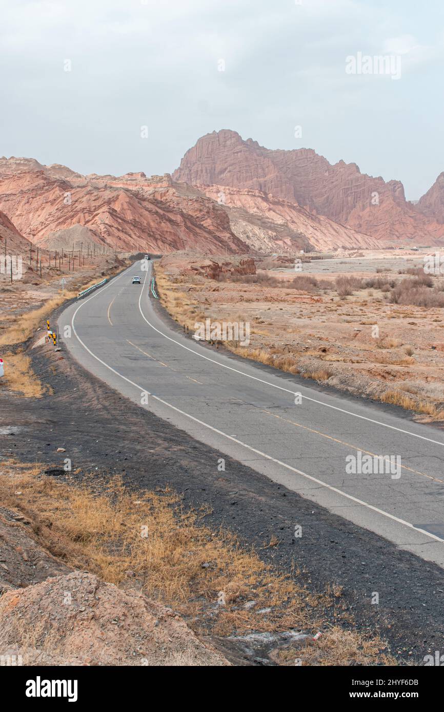 Beautiful view of desert road Stock Photo - Alamy