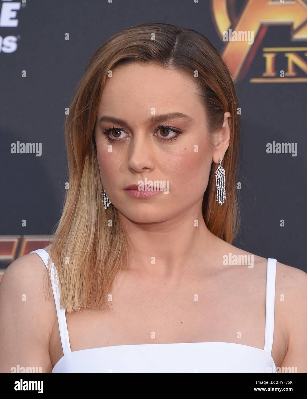 Brie Larson attending the world premiere of Avengers: Infinity War ...