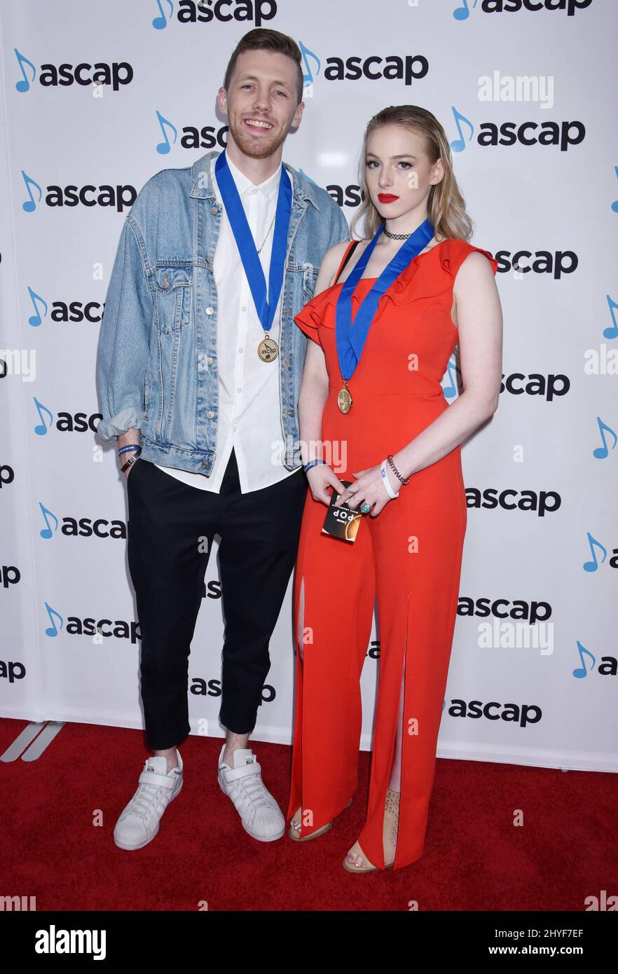 Jackson Foote and Emma Lov attending the 2018 ASCAP Pop Music Awards ...