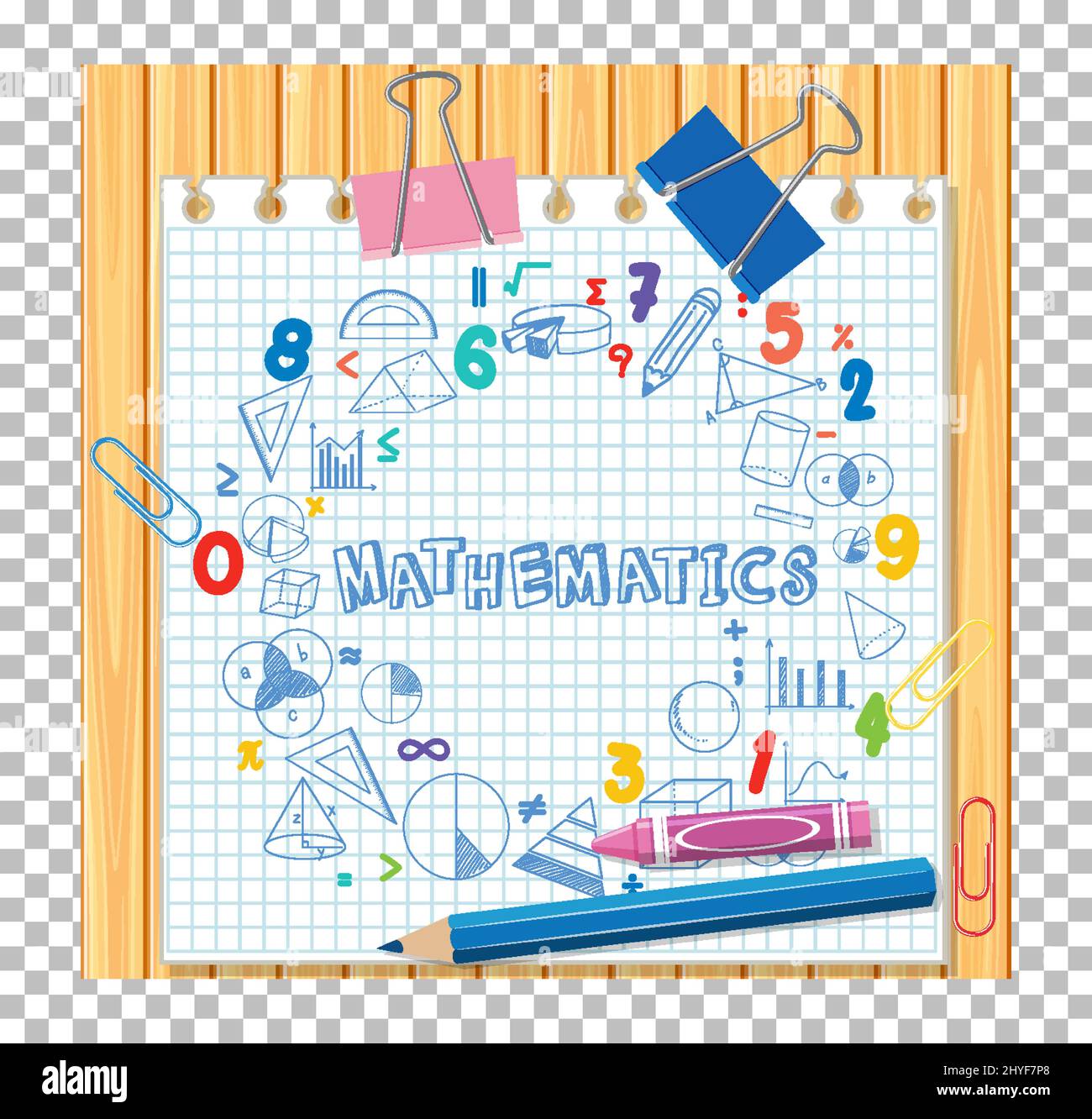 Doodle math formula with Mathematics font on wood board illustration ...
