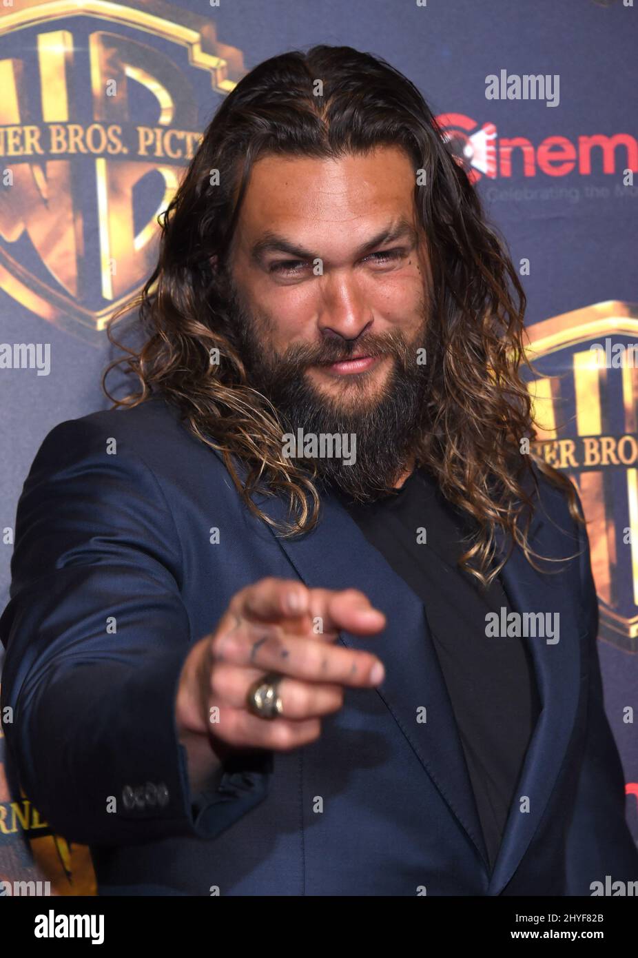 Jason Momoa attending Warner Bros at CinemaCon 2018 in Las Vegas Stock ...