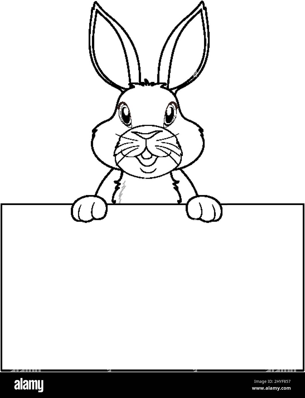 Rabbit doodle outline for colouring illustration Stock Vector Image ...