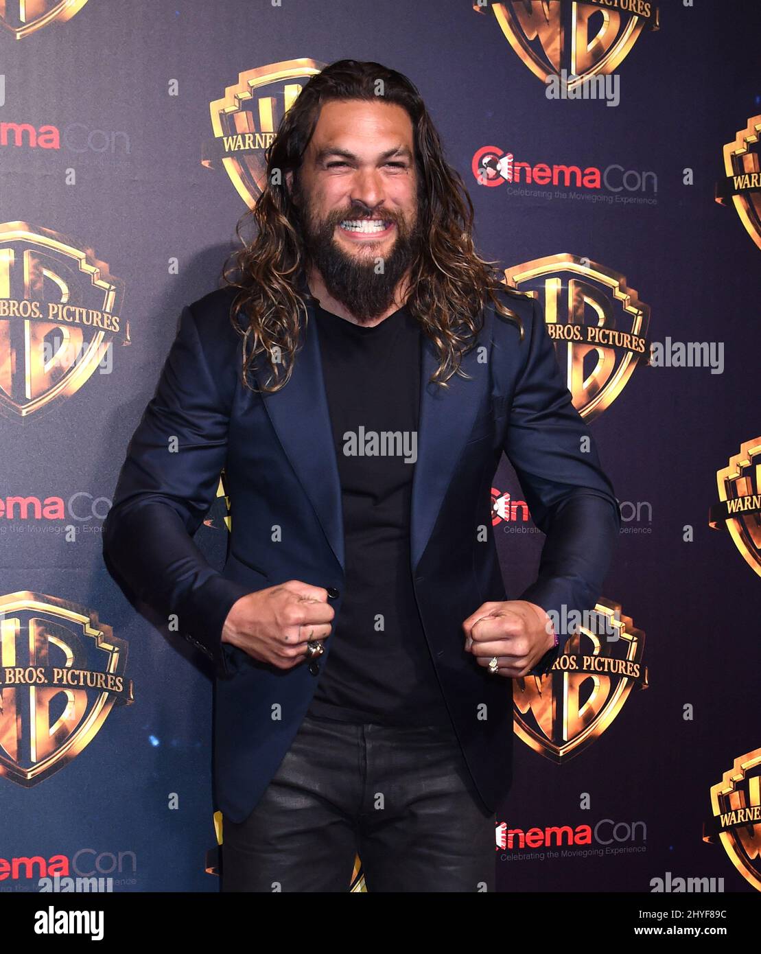 Jason Momoa attending Warner Bros at CinemaCon 2018 in Las Vegas Stock ...