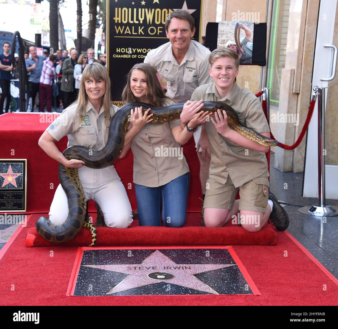 Robert Irwin, Terri Irwin, Bindi Irwin and Wes Mannion attends Steve ...