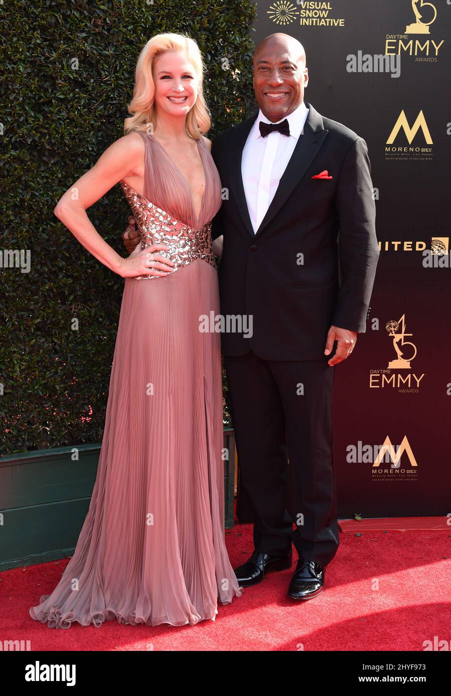 Byron Allen and Jennifer Lucas arriving at the 45th Annual Daytime Emmy ...
