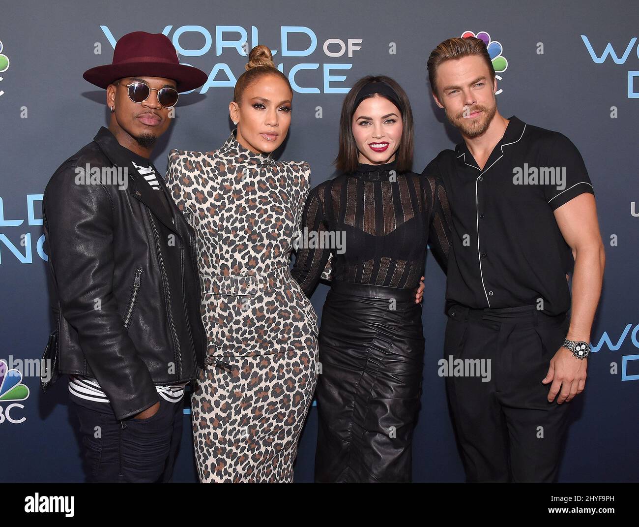 Ne-Yo, Jennifer Lopez, Jenna Dewan and Derek Hough attending a World of ...