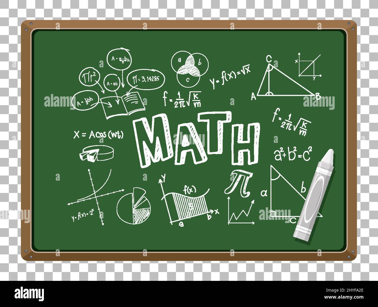 Math formula on blackboard isolated grid background illustration Stock ...