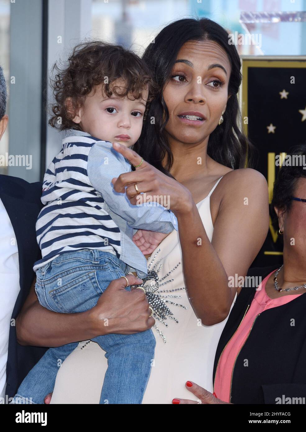 Zoe Saldana and Zen Perego-Saldana at the Zoe Saldana Star Ceremony ...