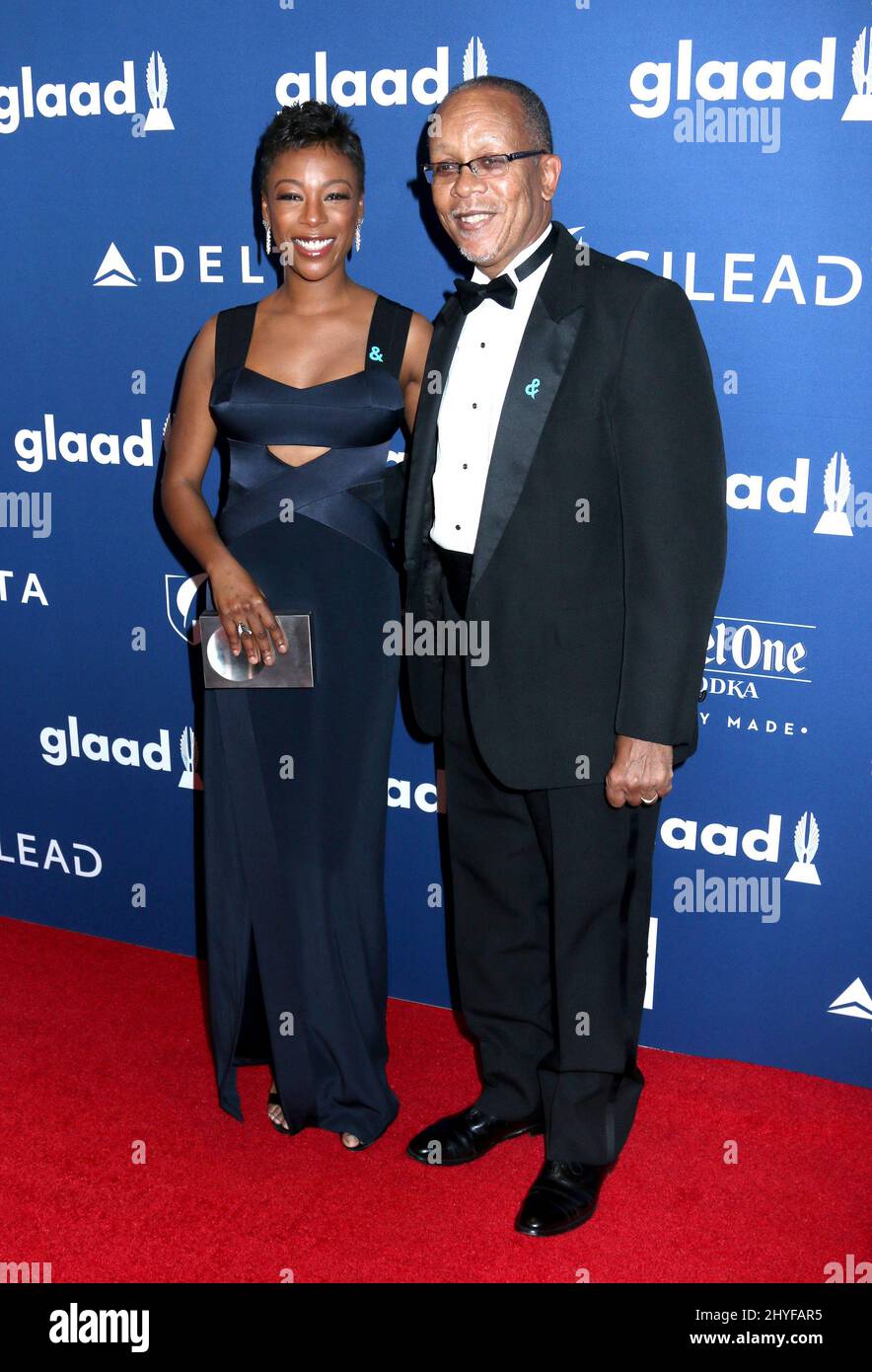 Samira Wiley & father Dennis W. Wiley attending the 29th Annual GLAAD ...
