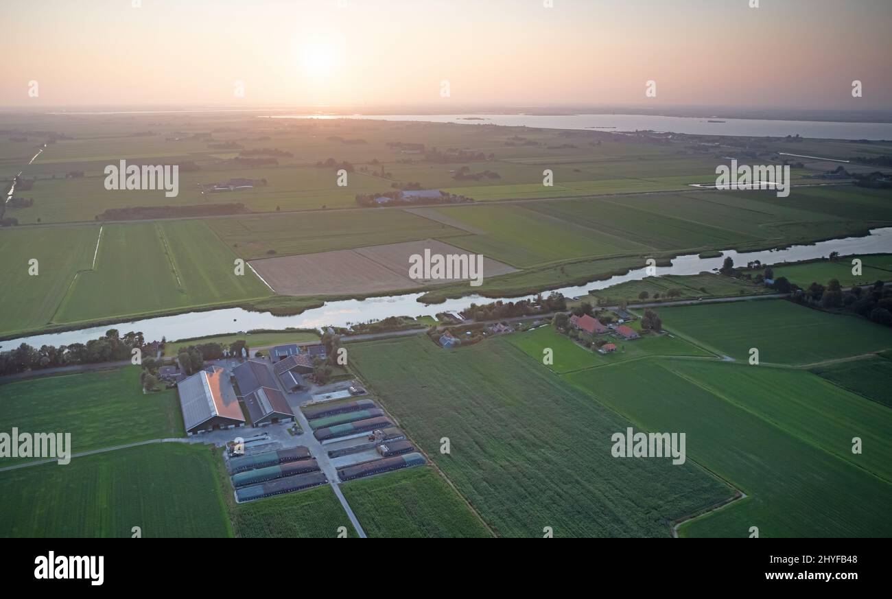 Agricultural landscape of Friesland, one of the northern provinces of ...