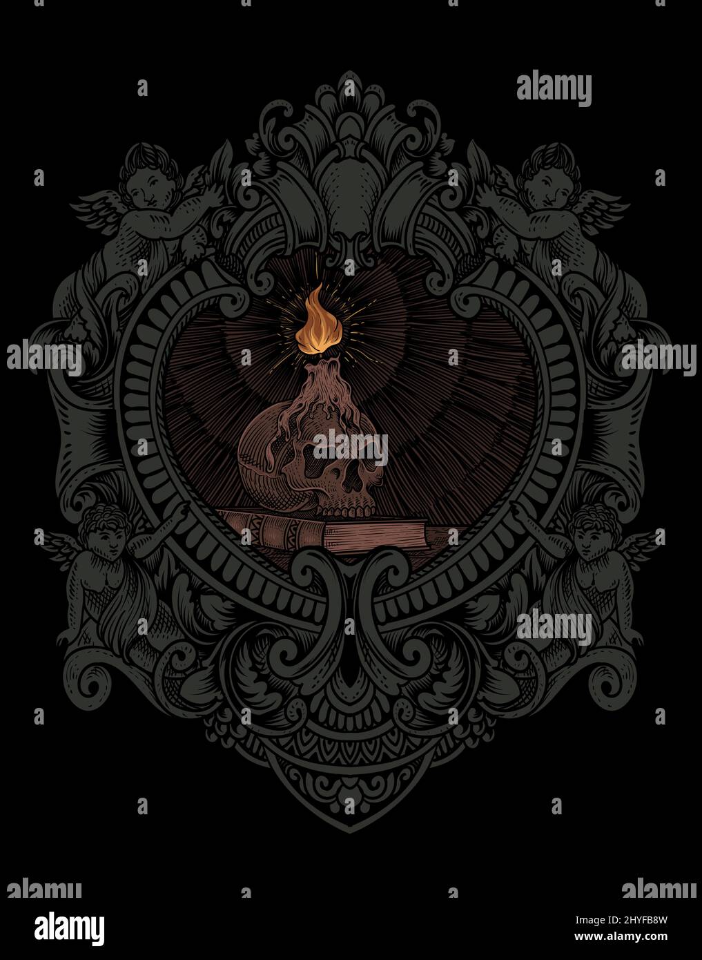 Vintage candle engraving hi-res stock photography and images - Alamy