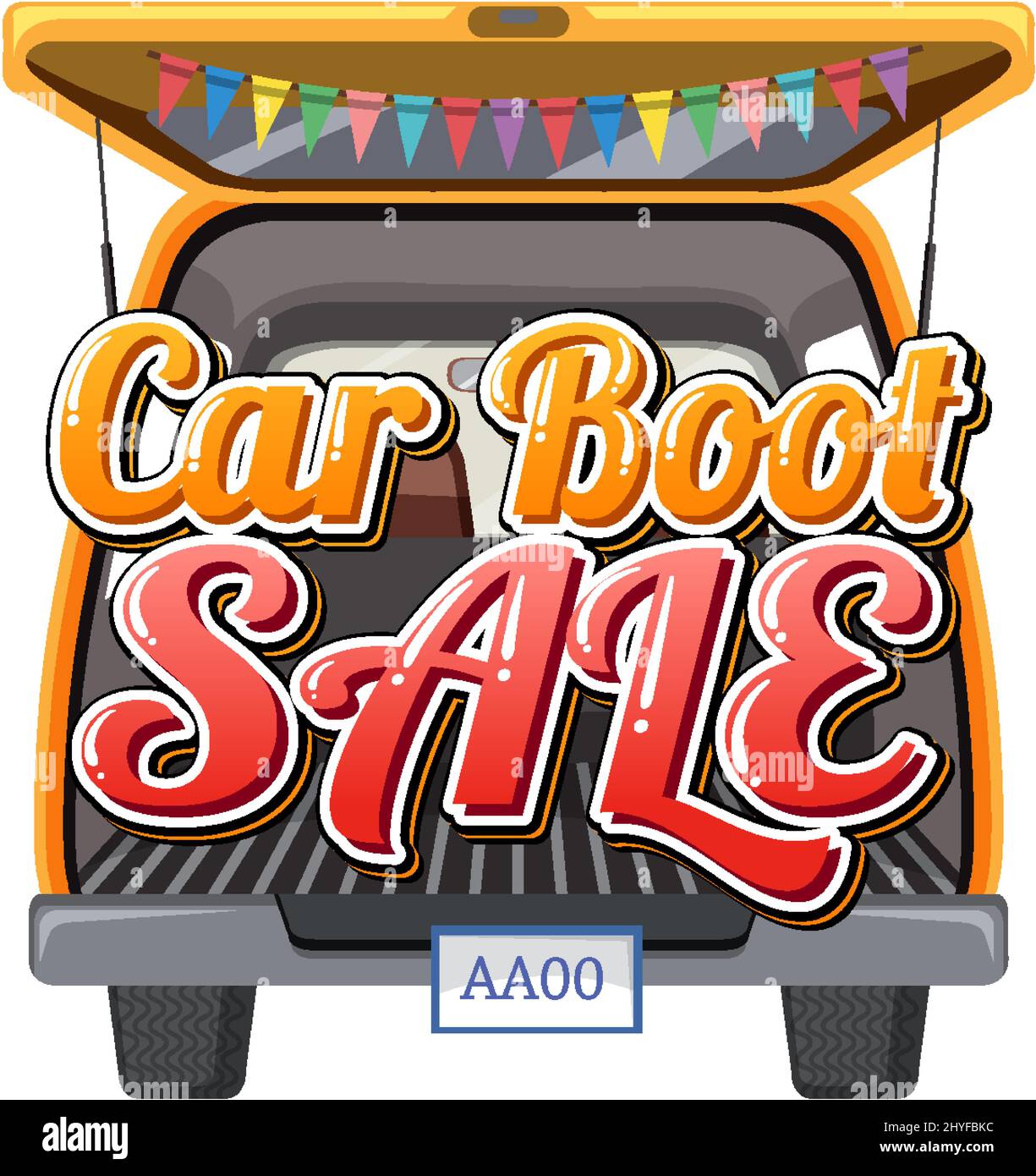 Car boot sale typography design illustration Stock Vector Image & Art ...