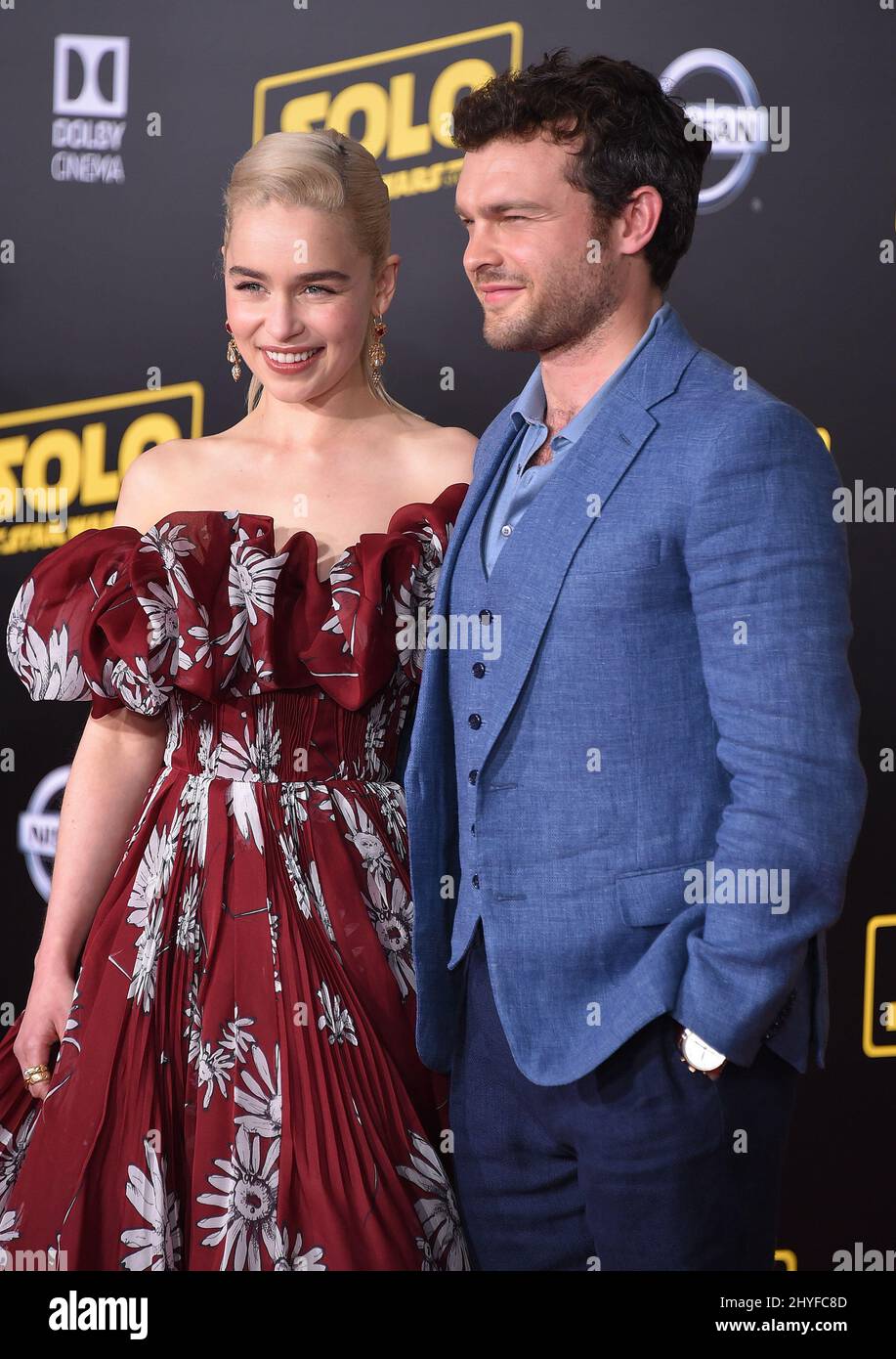 Emilia Clarke and Alden Ehrenreich at "Solo: A Star War Story" World ...