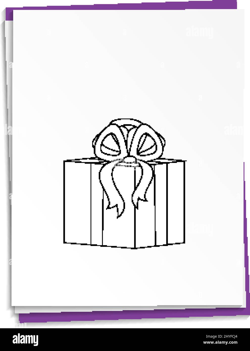 Hand drawn present on paper illustration Stock Vector Image & Art - Alamy