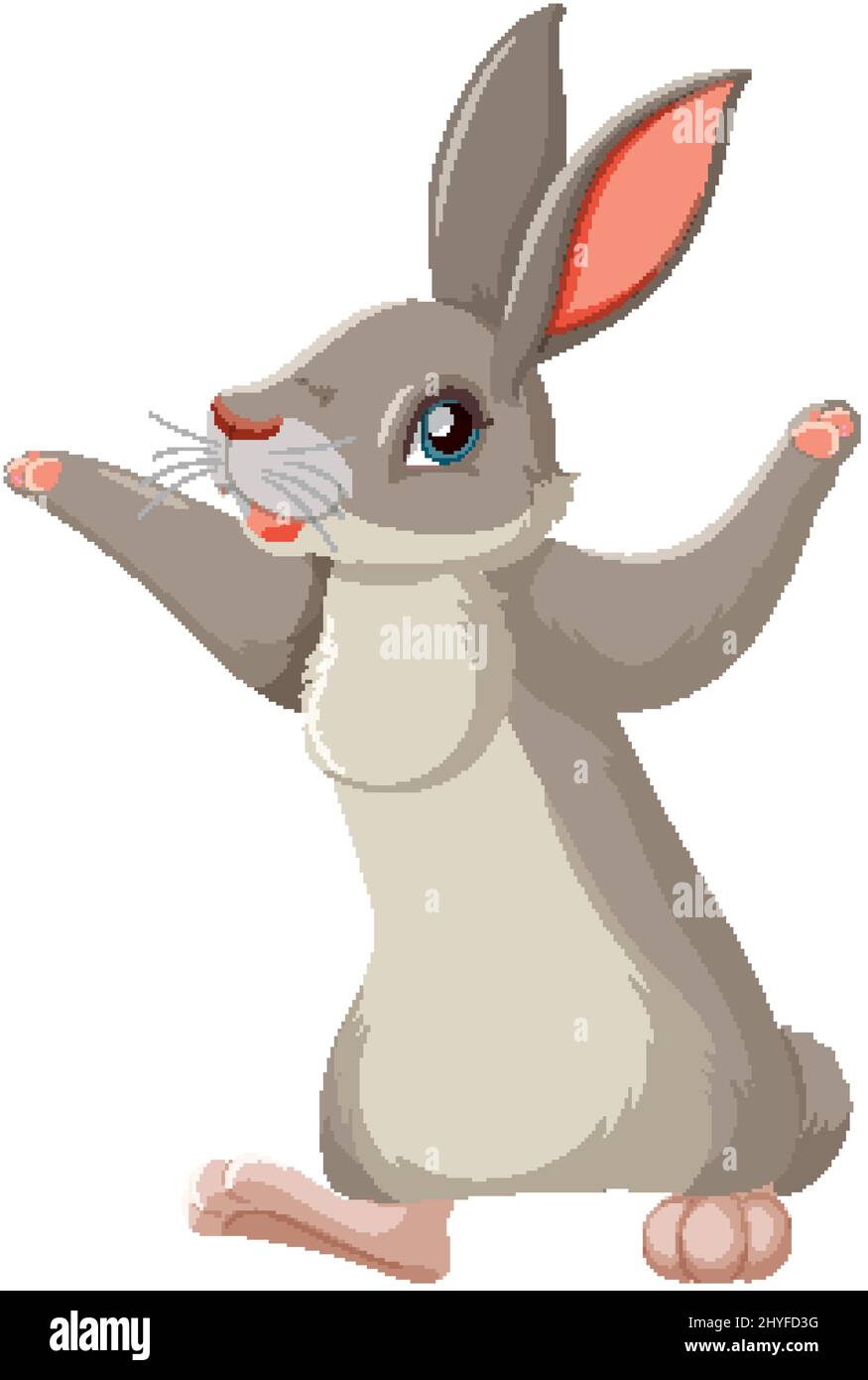 Gray bunny standing alone illustration Stock Vector Image & Art - Alamy