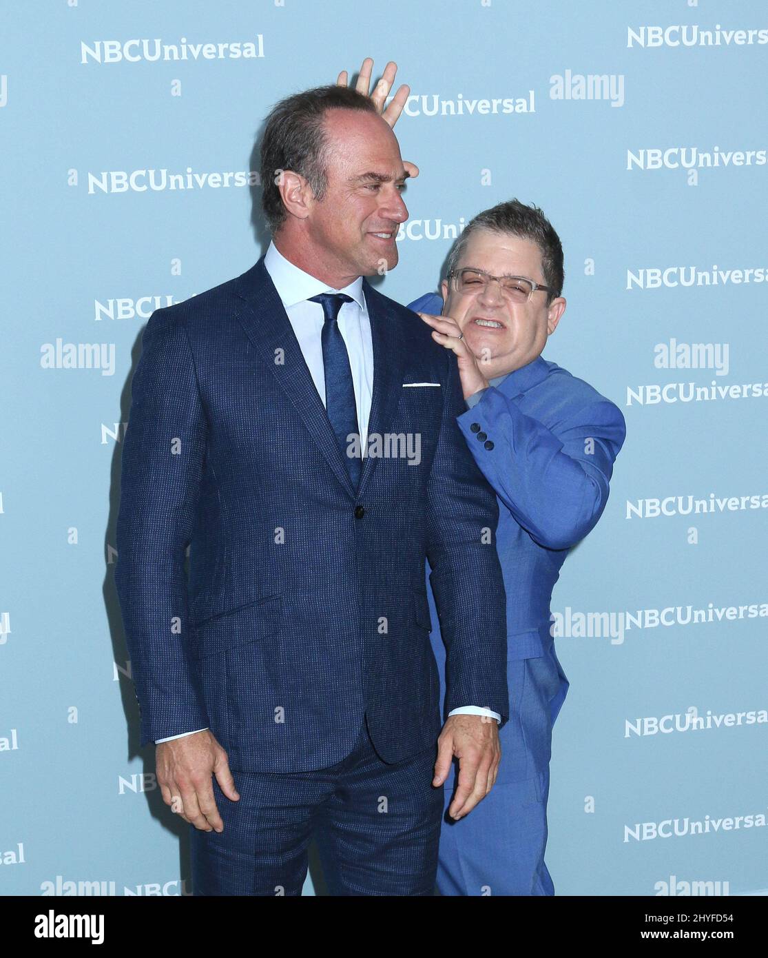 Christopher Meloni and Patton Oswalt attending the NBCUniversal 2018 ...