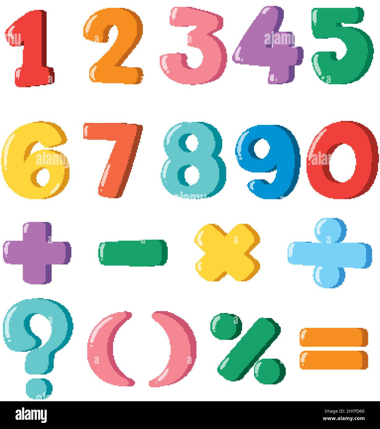 A set of number and math icon illustration Stock Vector Image & Art - Alamy