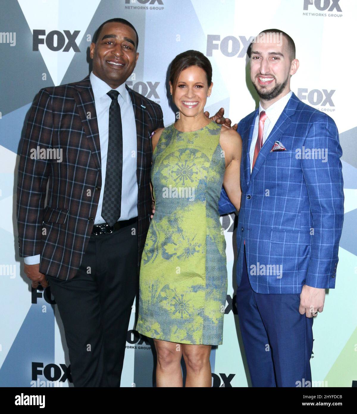 Cris Carter, Jenna Wolfe & Nick Wright attending the FOX Networks 2018 ...