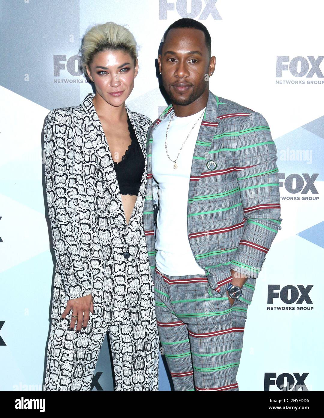 Jessica Szhor & J. Lee attending the FOX Networks 2018 Upfront held at ...
