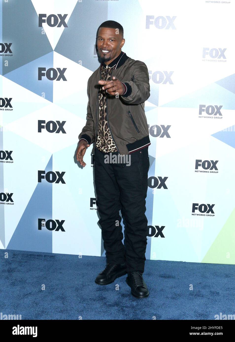 Jamie Foxx attending the FOX Networks 2018 Upfront held at Wollman Rink ...