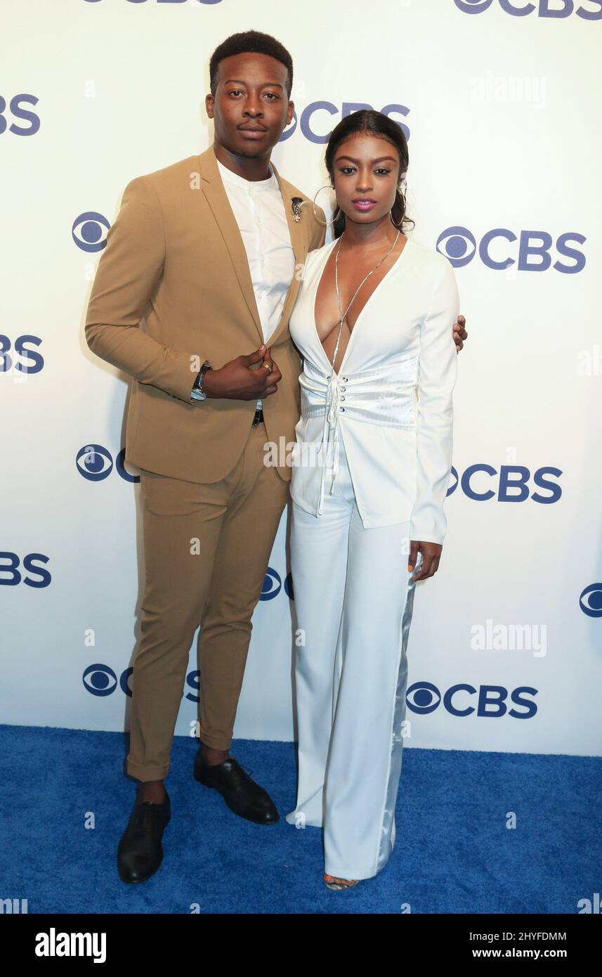 Brandon Micheal Hall & Javicia Leslie attending the CBS 2018 Upfront ...