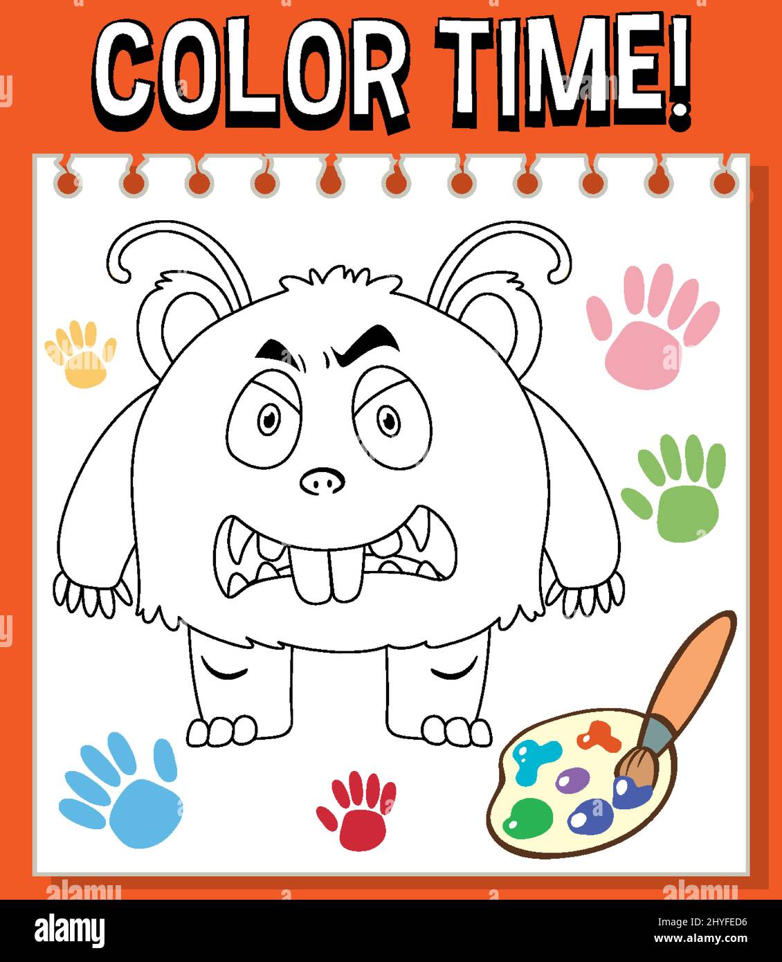 Worksheets template with color time! text illustration Stock Vector ...