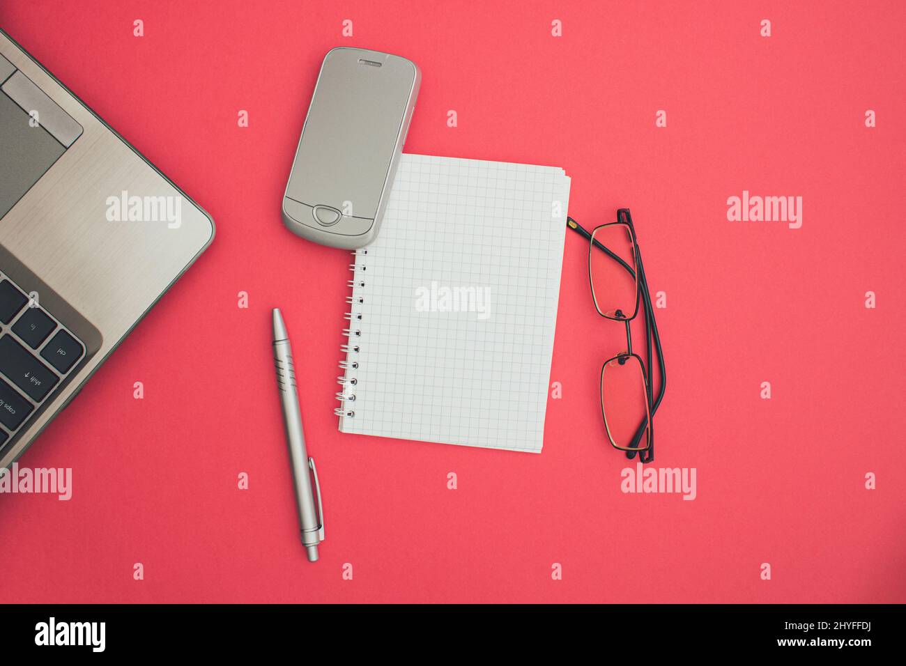 Bright shot of notebook with a white empty space for a text isolated on ...