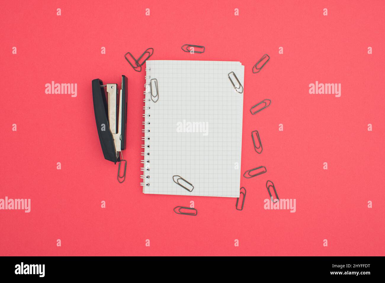 Bright shot of notebook with a white empty space for a text isolated on ...