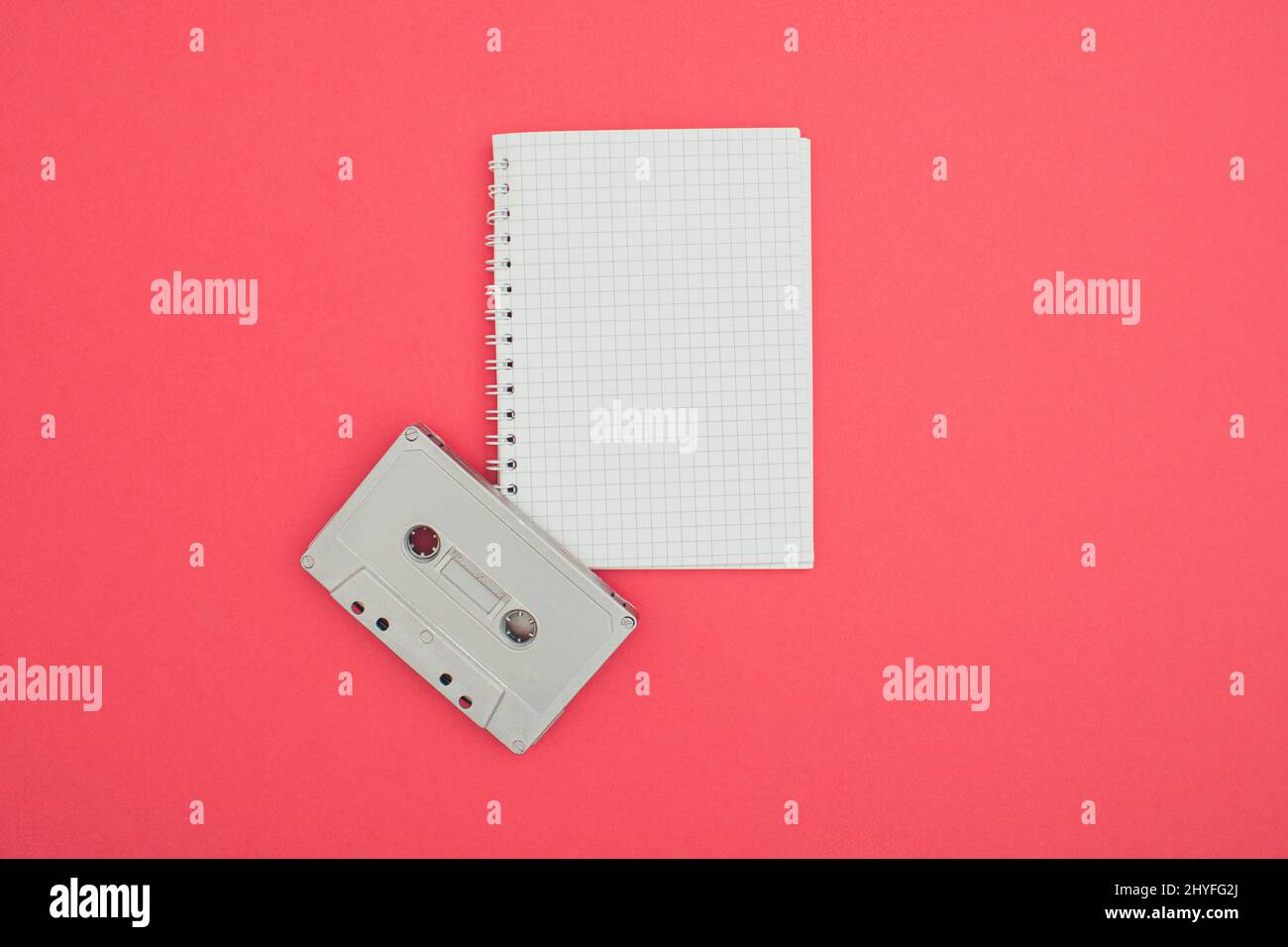 Bright shot of notebook with a white empty space for a text isolated on ...