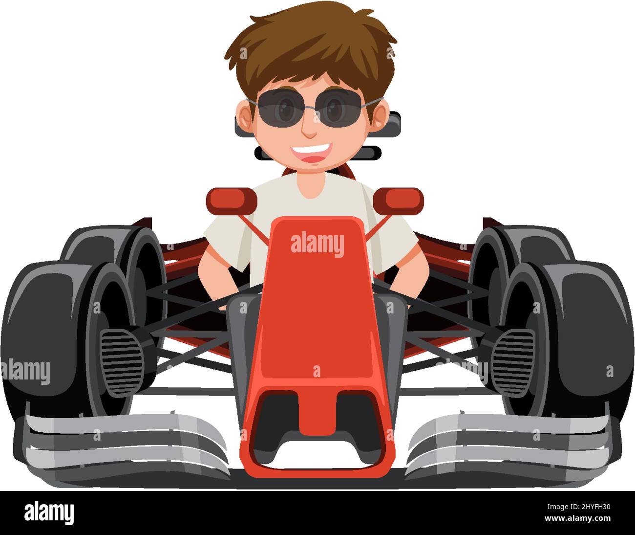 A man driving formula one racing car illustration Stock Vector Image ...