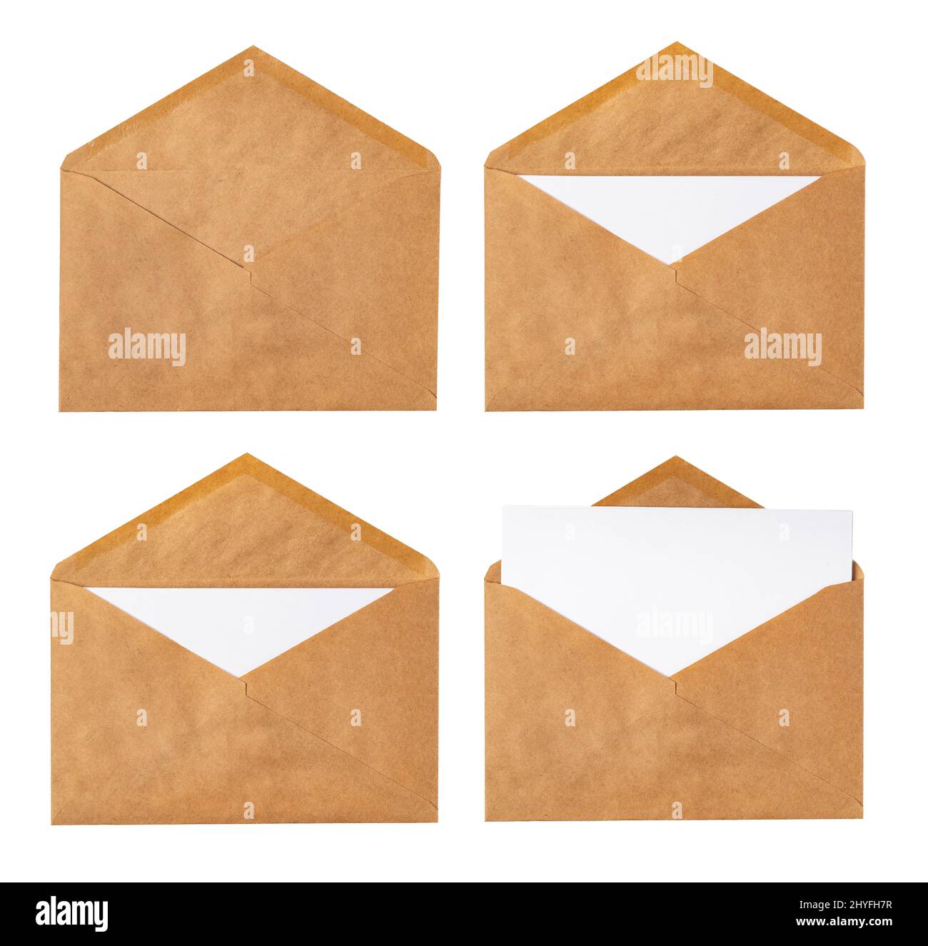 Brown craft envelope isolated on white background Stock Photo - Alamy