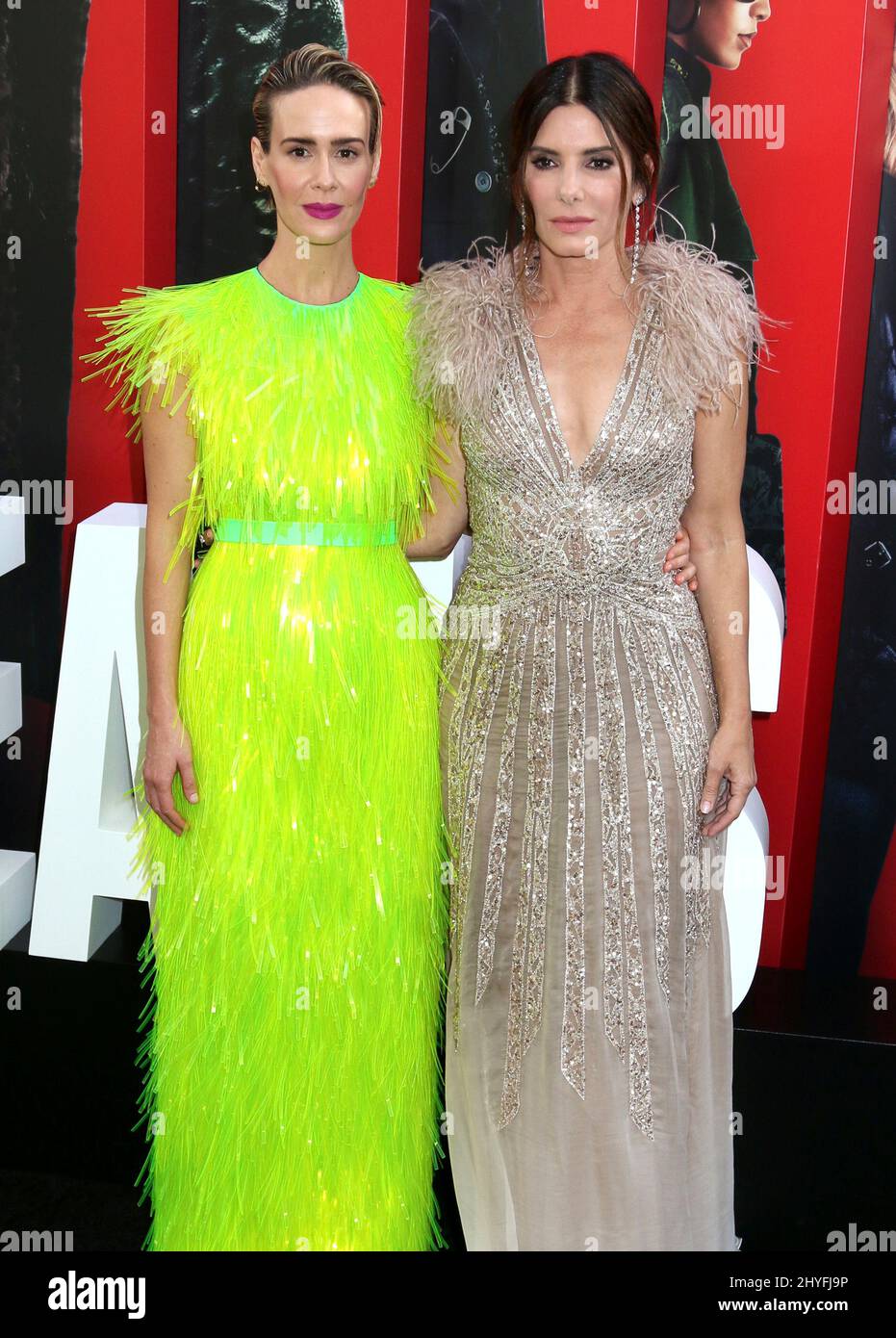 Sarah Paulson & Sandra Bullock attending the Ocean's 8 Premiere held at ...