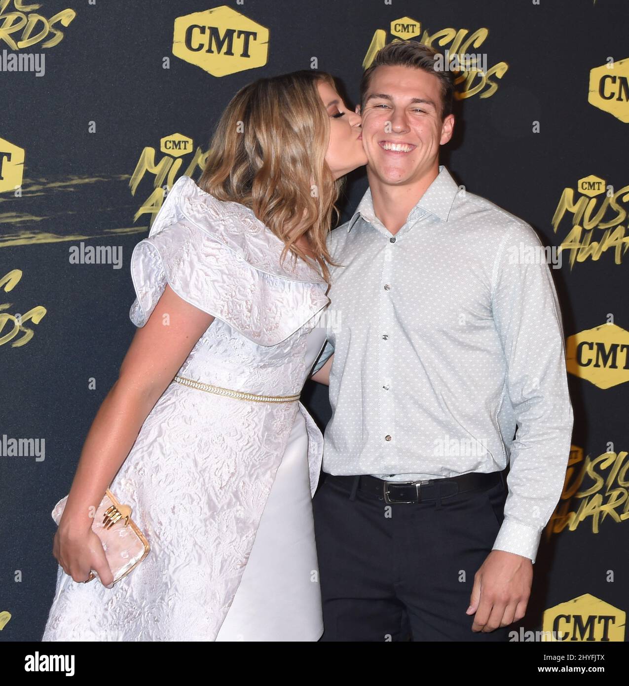 Lauren Alaina and Alex Hopkins at the 2018 CMT Music Awards held at ...