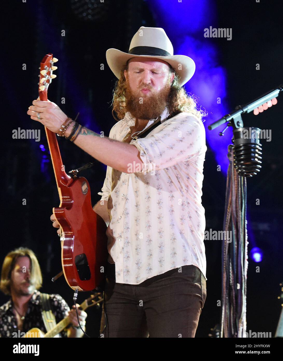 John Osborne of Brothers Osborne performing at the 2018 CMA Fest held ...