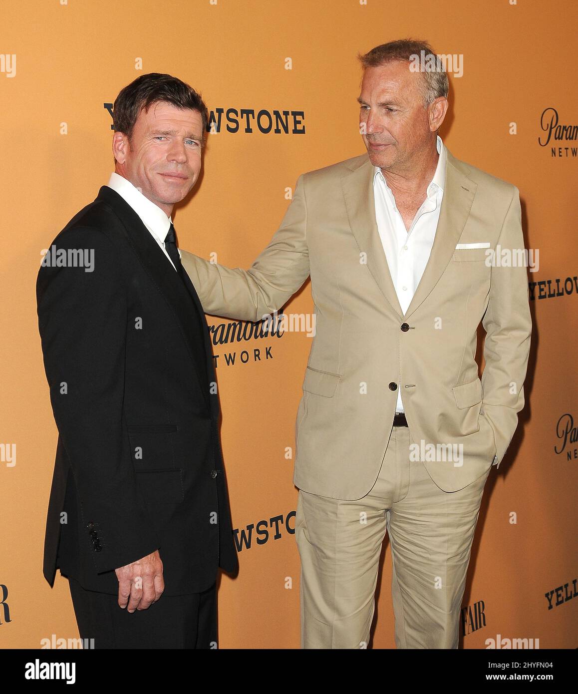 Taylor Sheridan and Kevin Costner at the world premiere of "Yellowstone ...