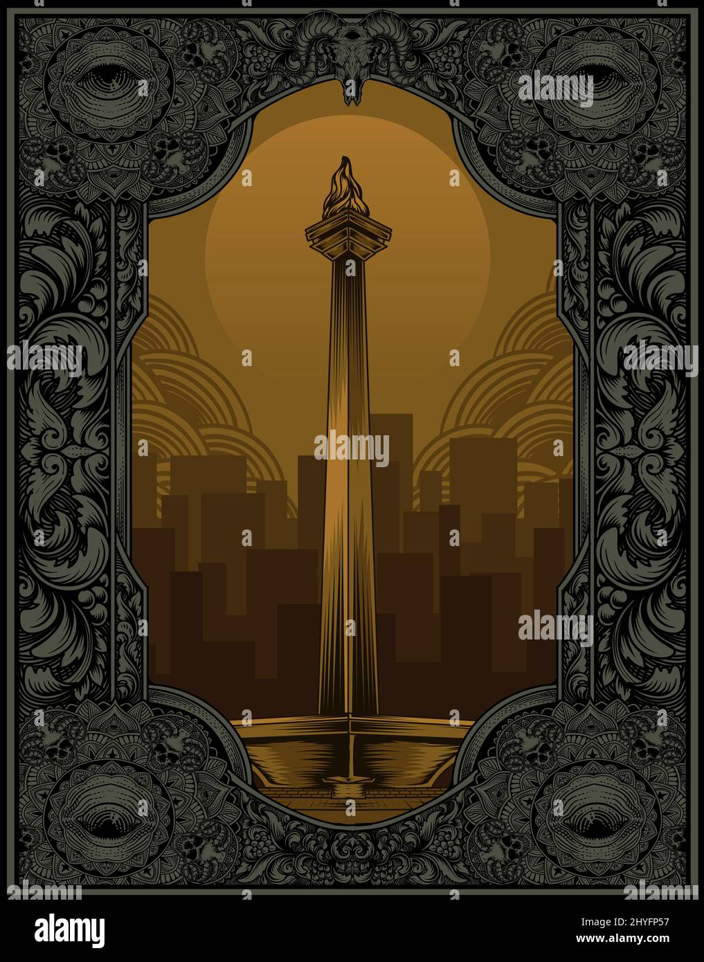 Illustration Monas jakarta landmark icon Stock Vector Image & Art - Alamy