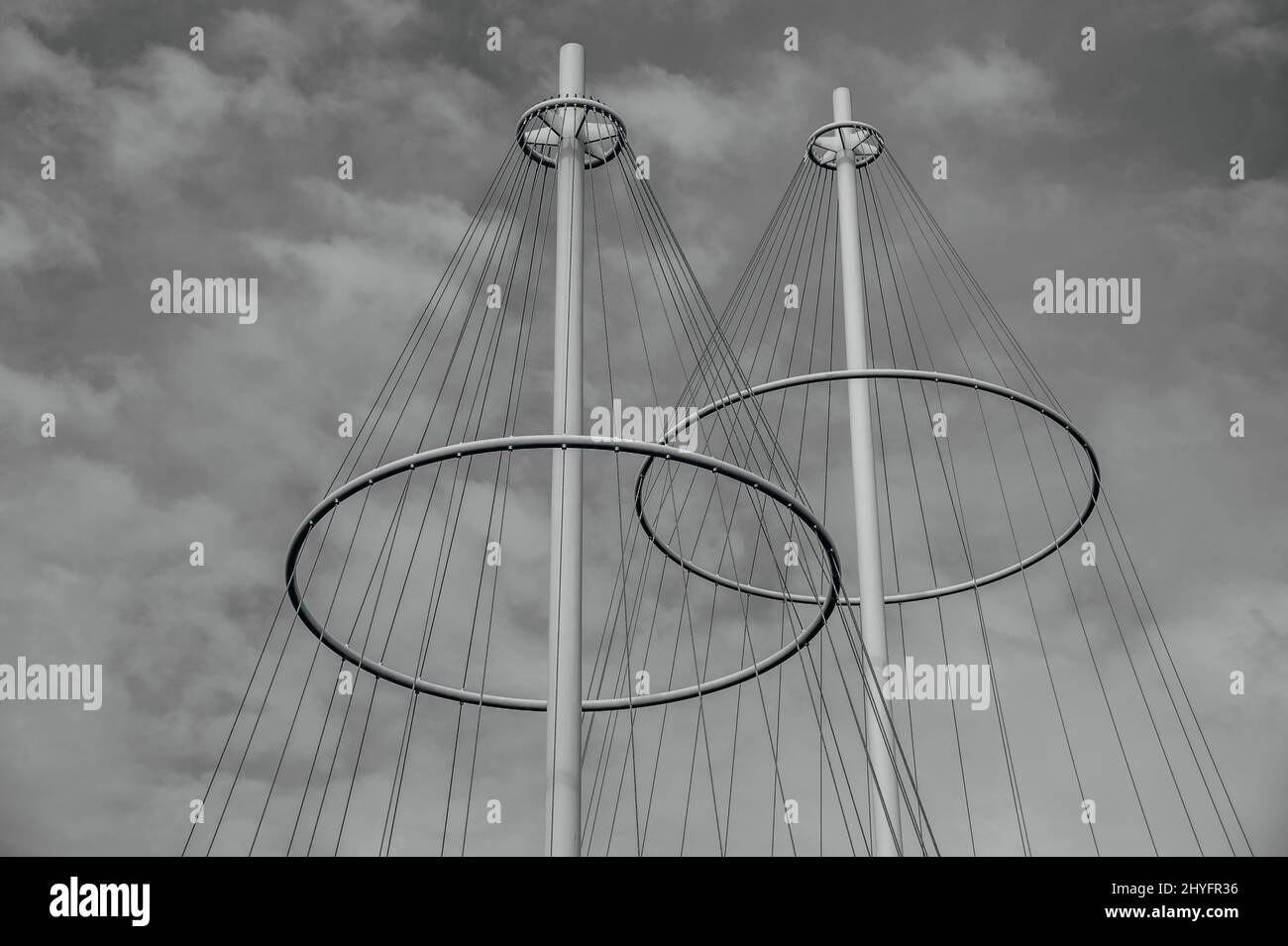 The Circle Bridge (Cirkelbroen) shaped like ship masts in Copenhagen ...