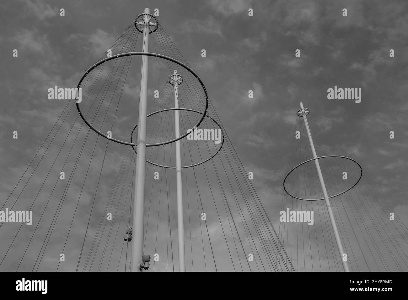 Circle Bridge (Cirkelbroen) shaped like ship masts in Copenhagen ...