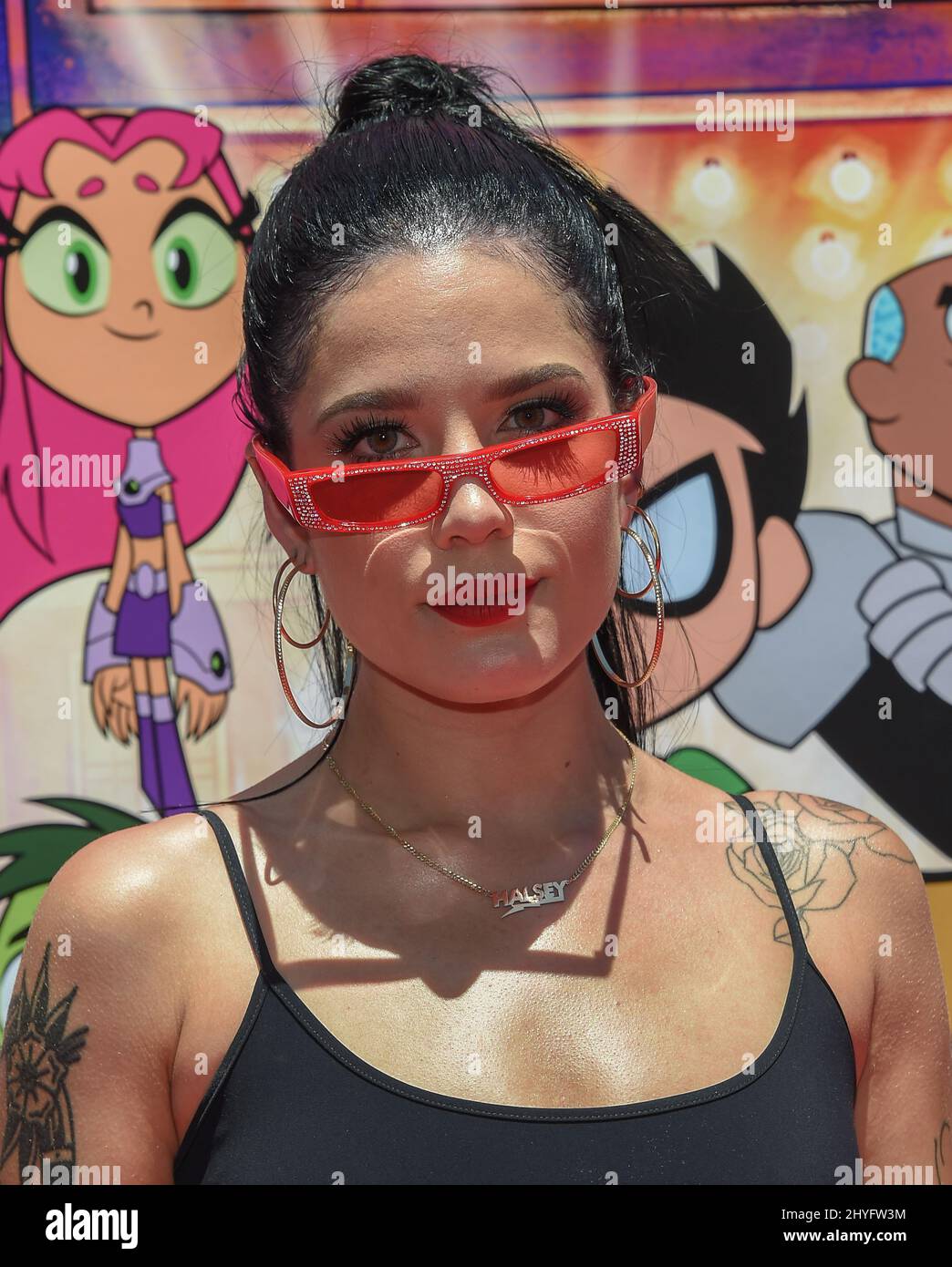 Halsey attending the Los Angeles premiere of Teen Titans Go! To The ...