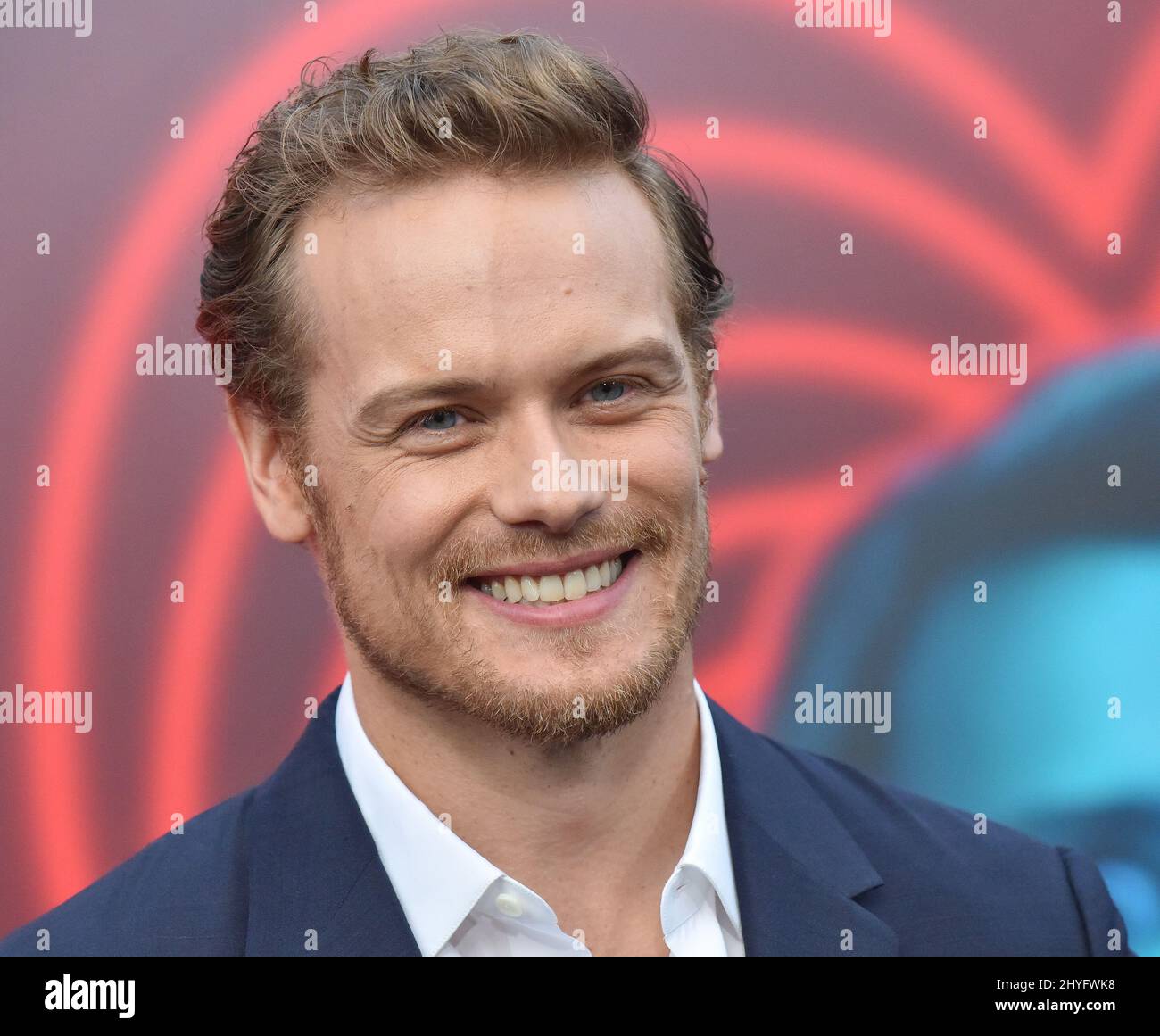 Sam Heughan at the Los Angeles premiere of "The Spy Who Dumped Me" held ...