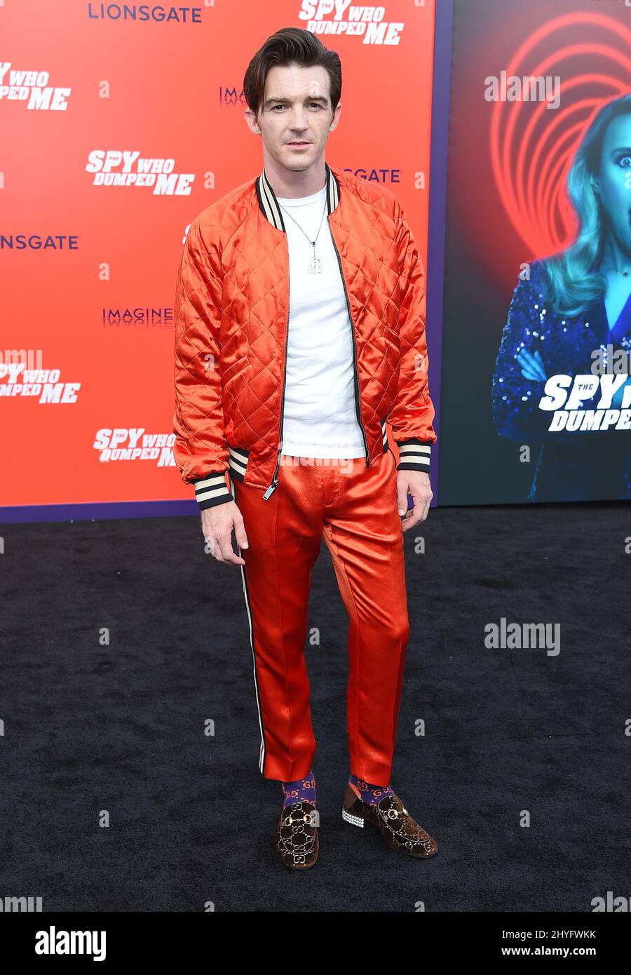 Drake Bell at the Los Angeles premiere of "The Spy Who Dumped Me" held ...