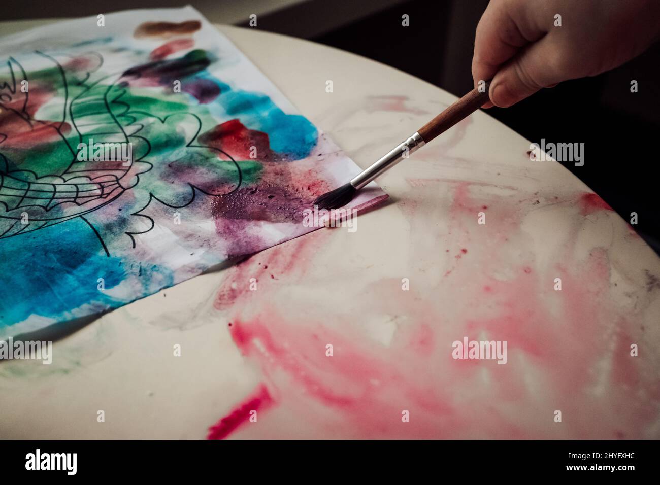 Hand painting on a paper with watercolors Stock Photo - Alamy