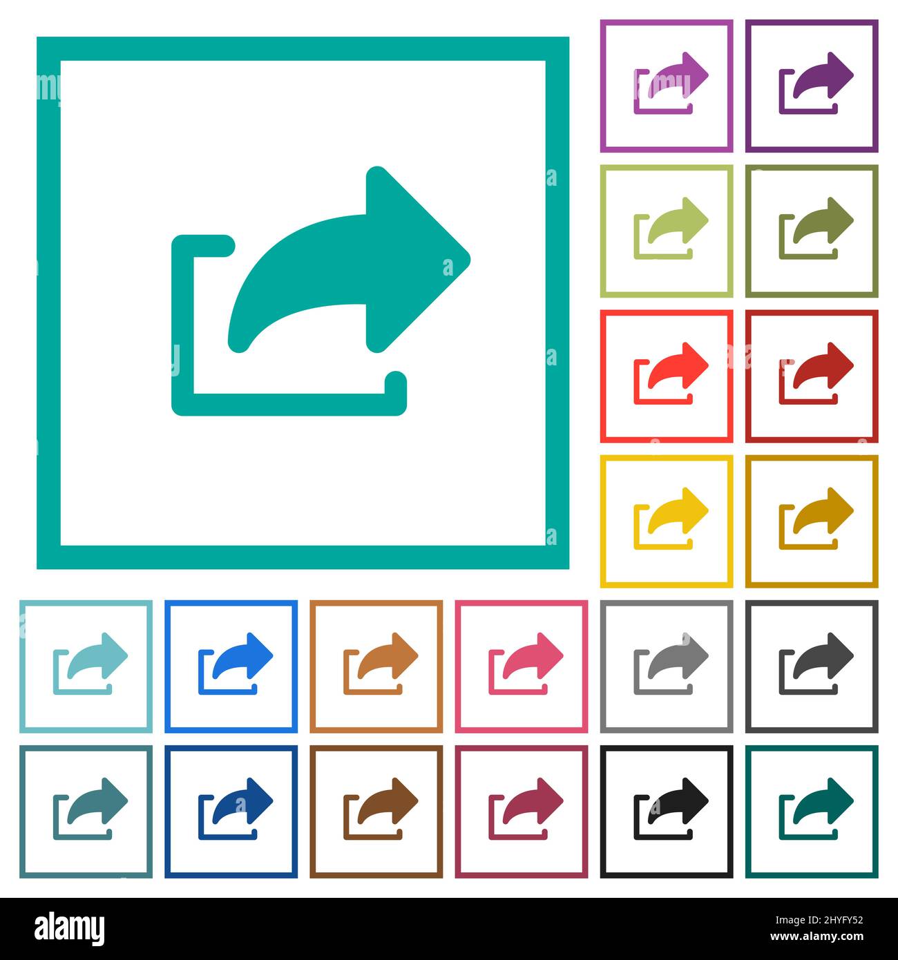 Export symbol solid flat color icons with quadrant frames on white ...