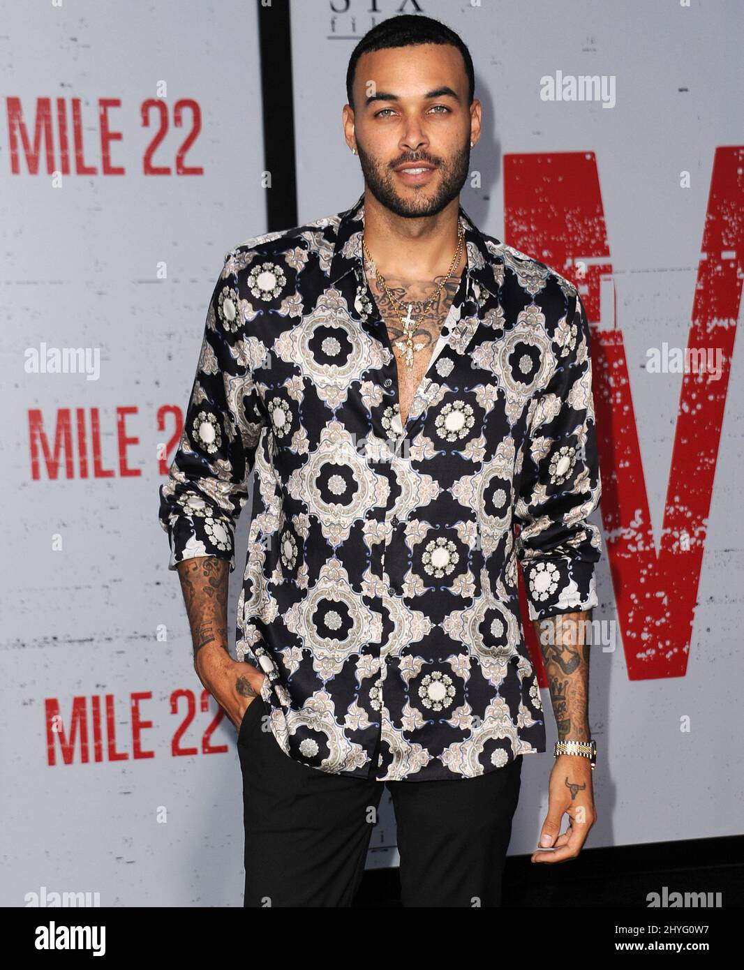 Don Benjamin attending the Los Angeles premiere of Mile 22 Stock Photo ...