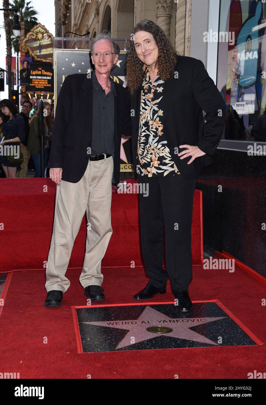 Weird Al Yankovic and Jay Levey at the Weird Al Yankovic Hollywood Walk ...