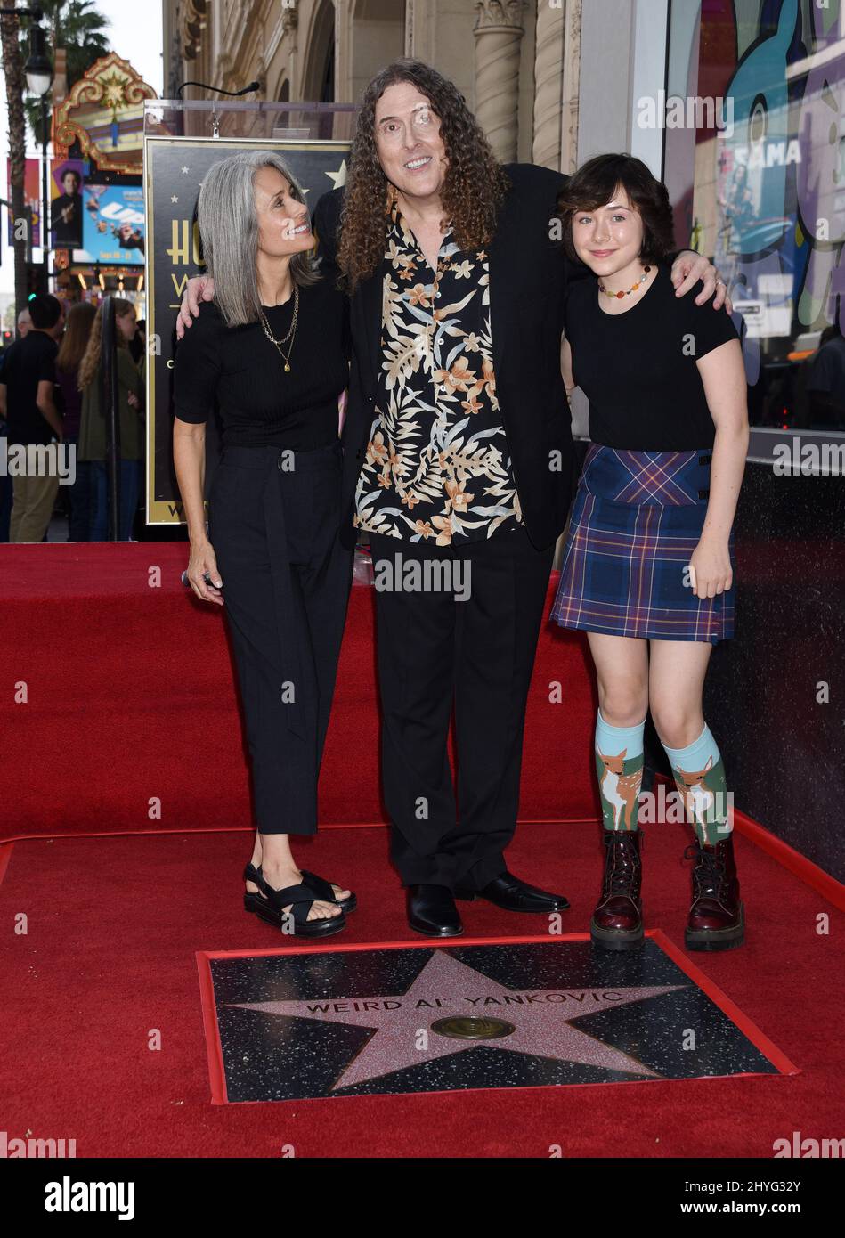 Weird Al Yankovic, Suzanne Yankovic and Nina Yankovic at the Weird Al ...