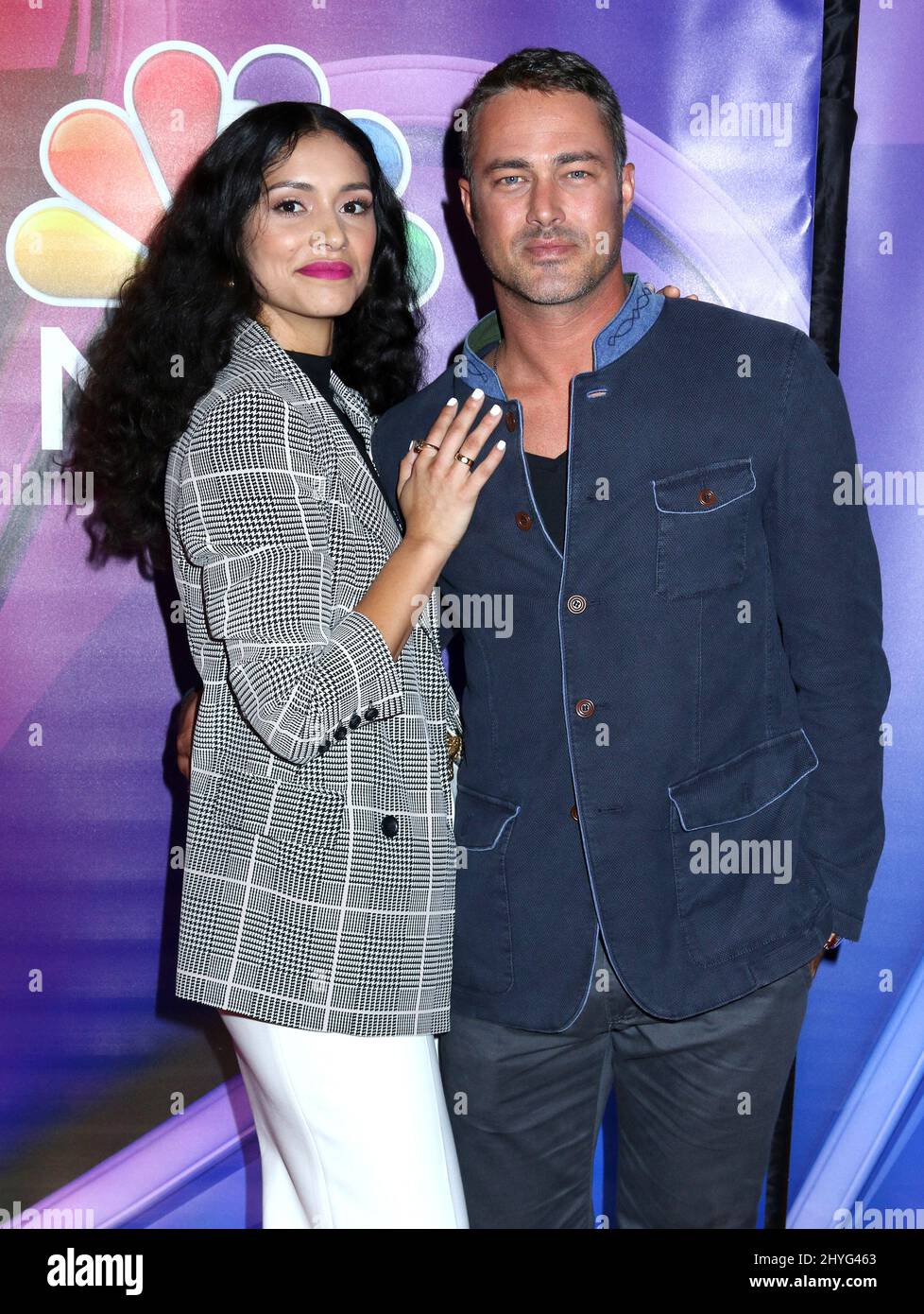 Miranda Rae Mayo & Taylor Kinner attending the NBC Fall New York Junket ...