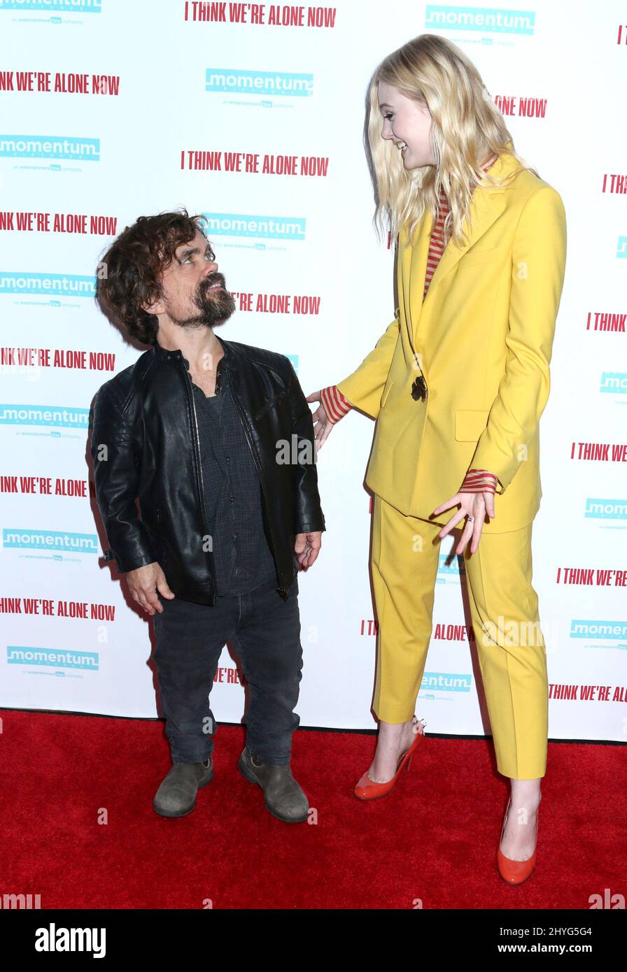 Peter Dinklage & Elle Fanning attending the I Think We're Alone Now ...
